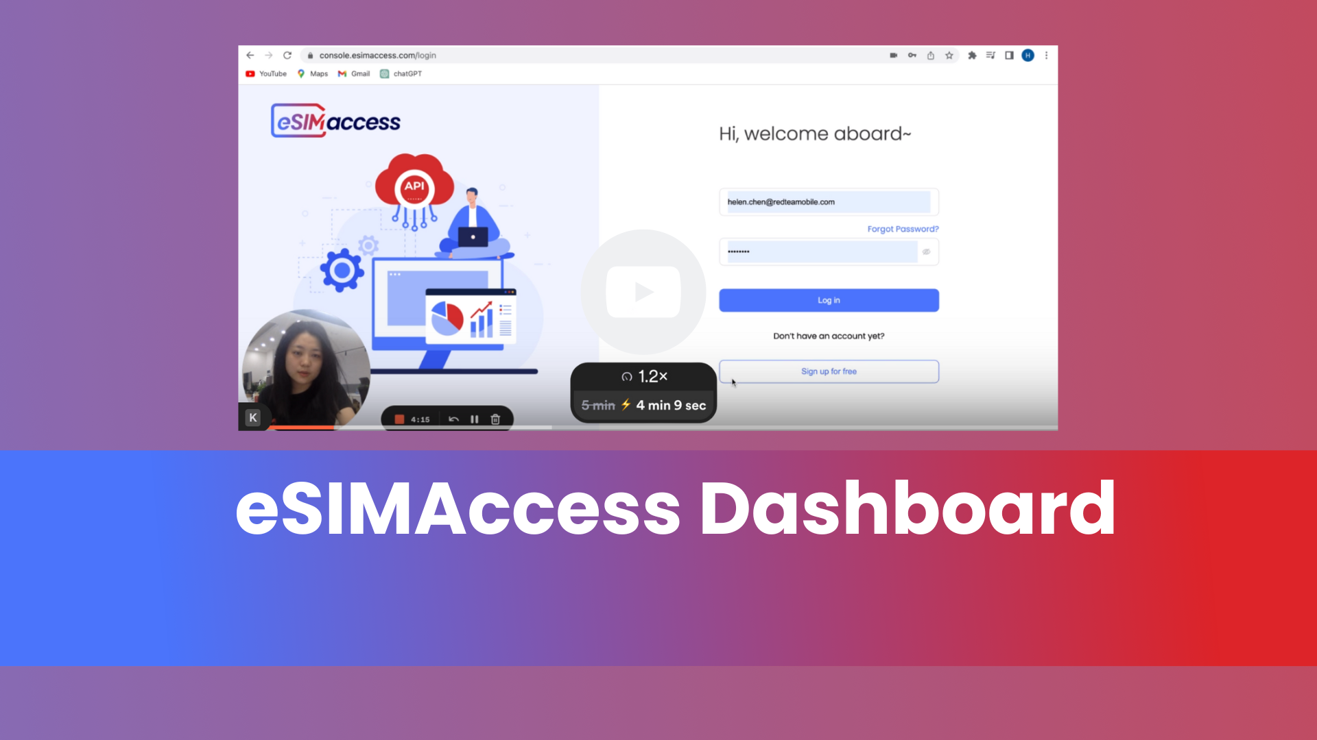 eSIM Dashboard for ordering eSIMs and managing eSIMs