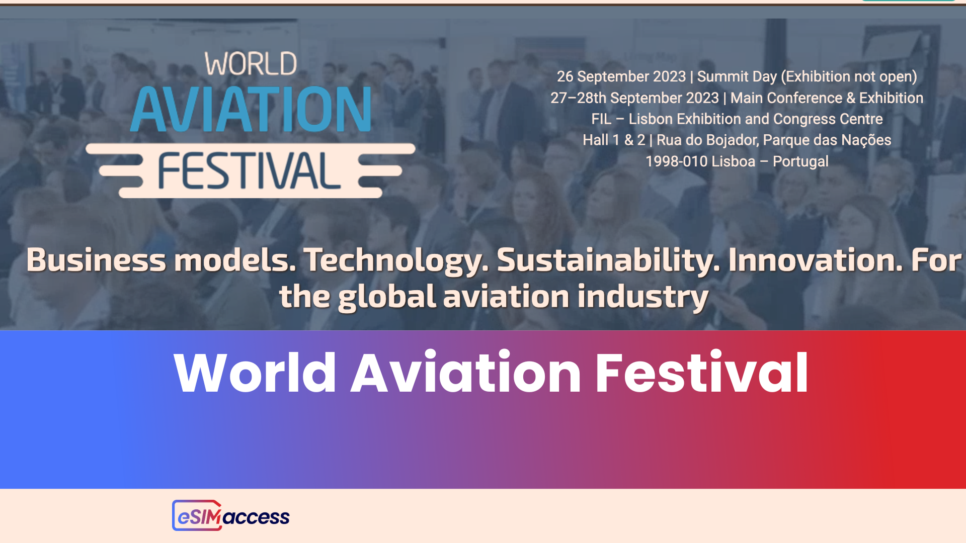 Team at World Aviation Festival 2023 - eSIM Access