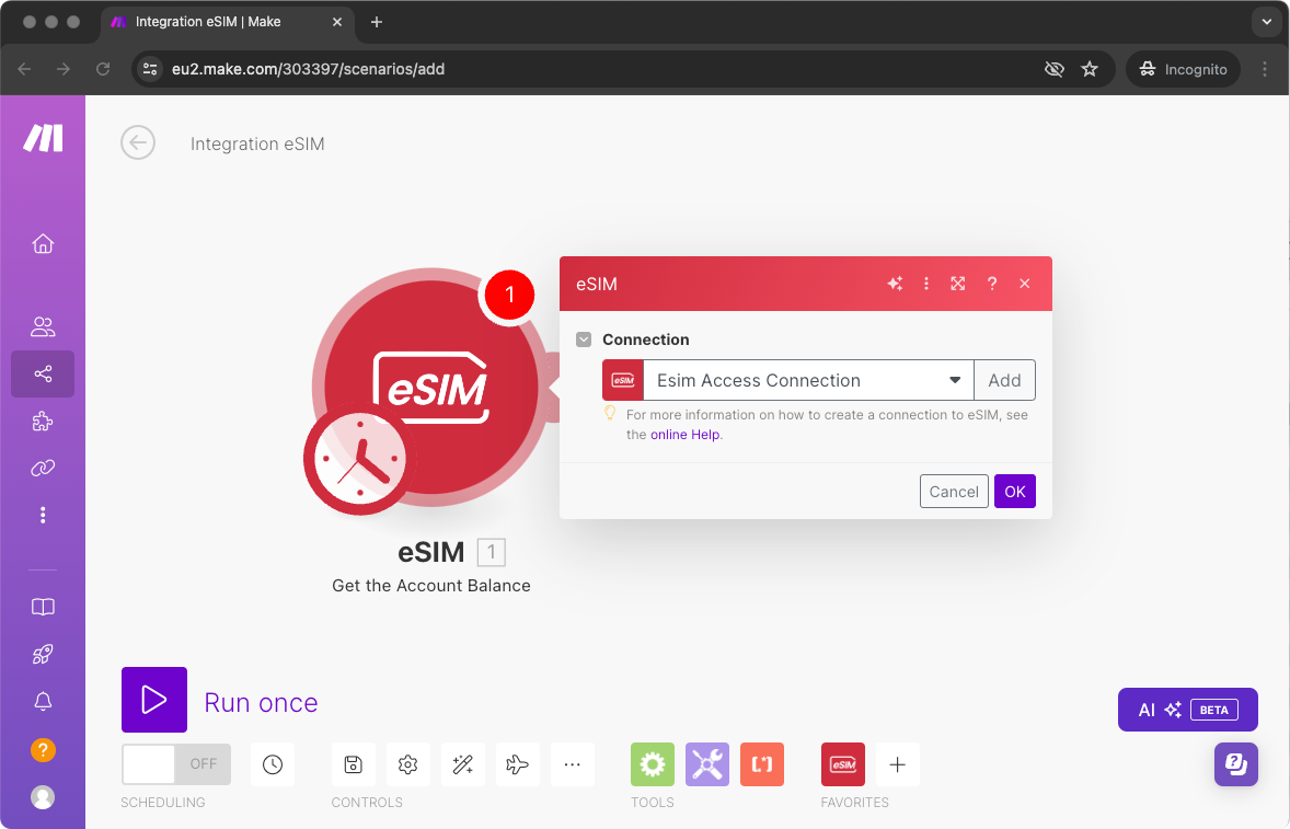 How to start with Make.com - eSIM Access